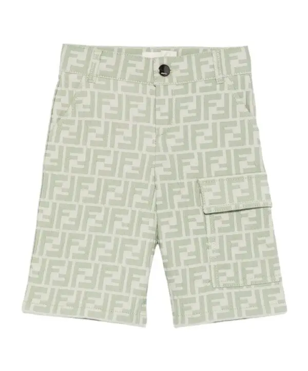Fendi Logo-pattern Cargo Shorts - Green
