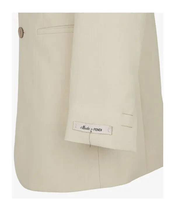 Fendi Single Breasted Tailored Blazer - Nude
