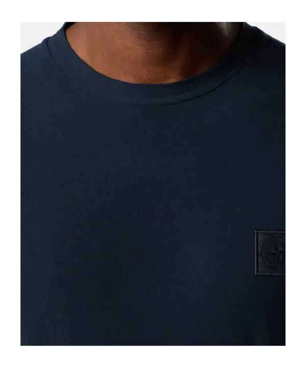 Stone Island Logo Patch Crewneck T-shirt - Blue