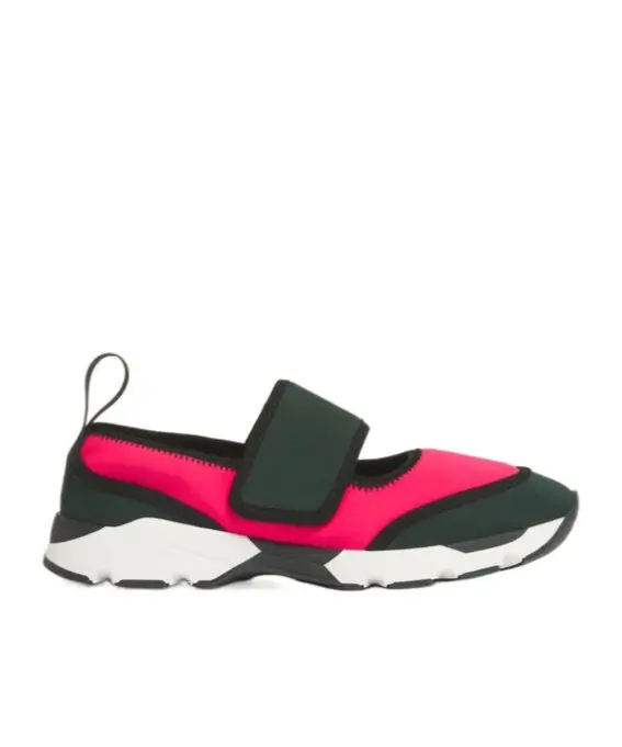 Marni Mary Jane Running Sneakers - Fuchsia And Green