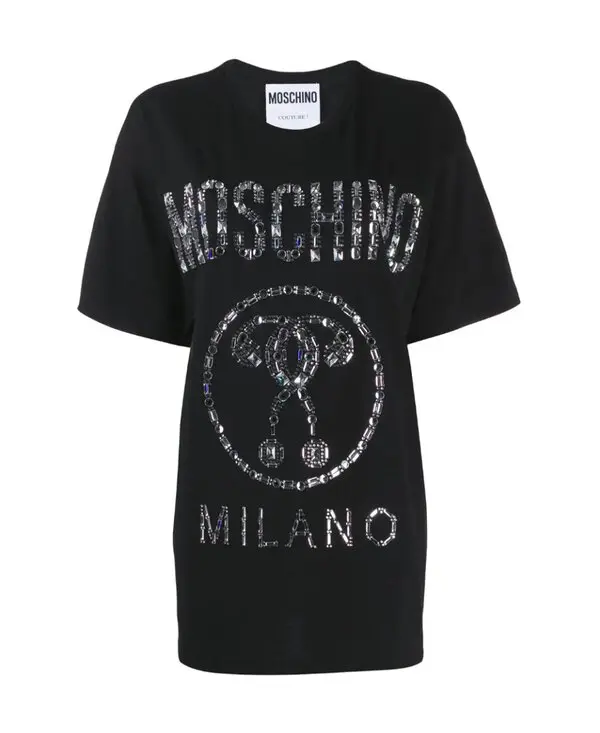 Moschino Rhinestone T-shirt - Black