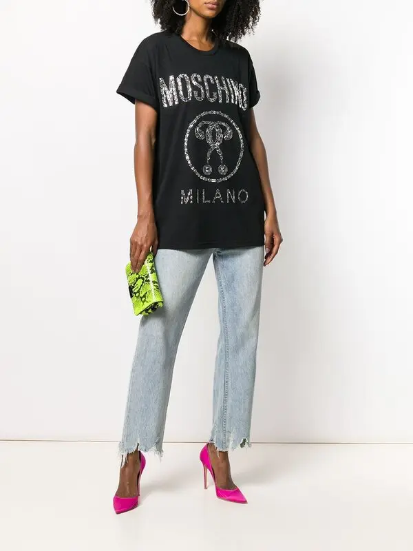 Moschino Rhinestone T-shirt - Black