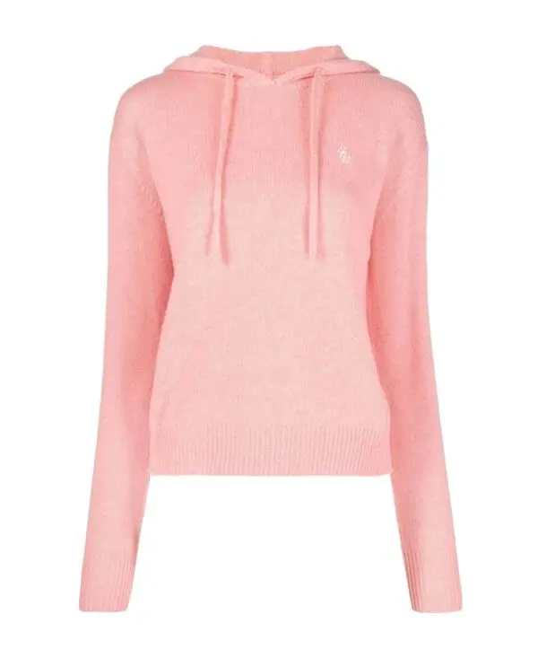 SPORTY  RICH Sporty & Rich Cashmere Drawstring Hoodie - Pink