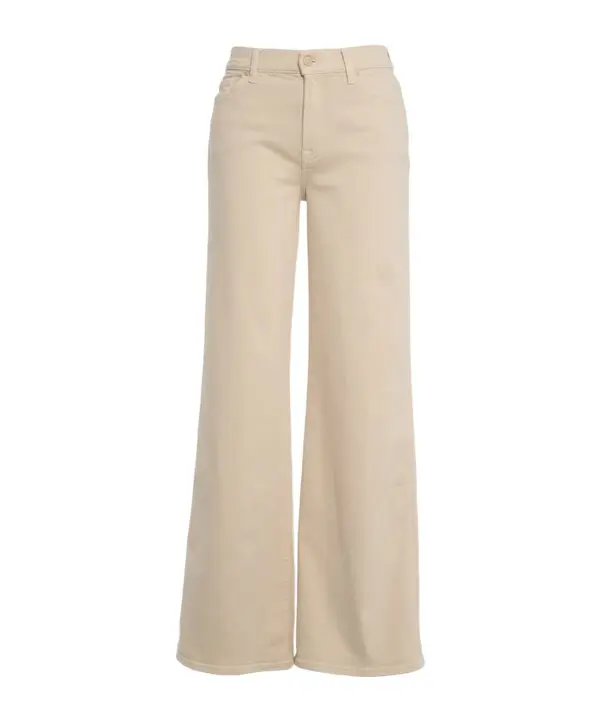 7 For All Mankind Lotta Wide-leg Jeans - Nude