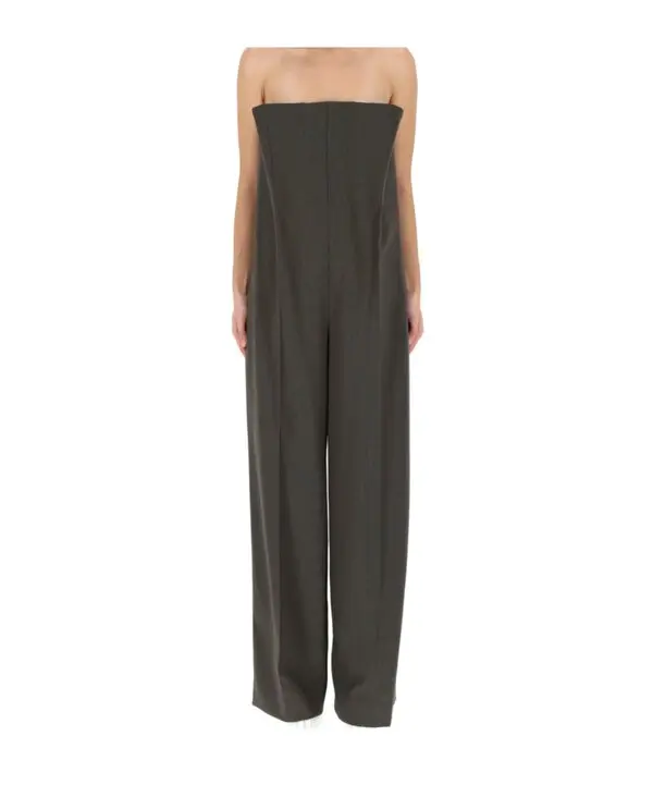 JEAN PAUL GAULTIER Strapless Tube Jumpsuit With Back Zip And Pleats - Black