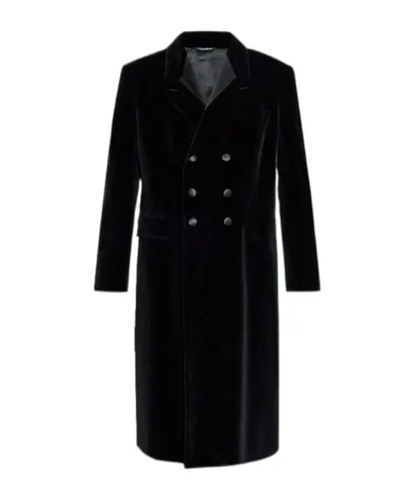Dolce & Gabbana Velvet Double-breasted Long Coat