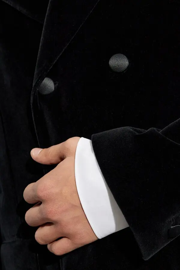 Dolce & Gabbana Velvet Double-breasted Long Coat
