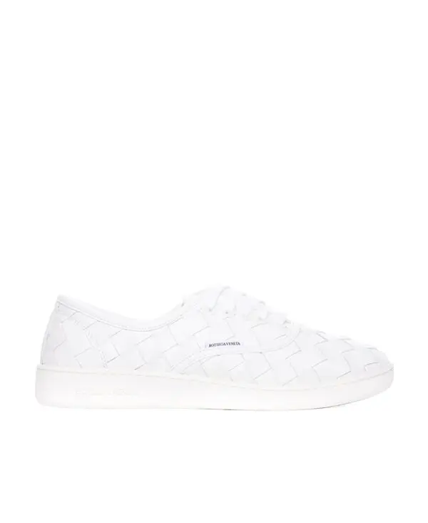 Bottega Veneta Intrecciato Lace-up Sneakers - White