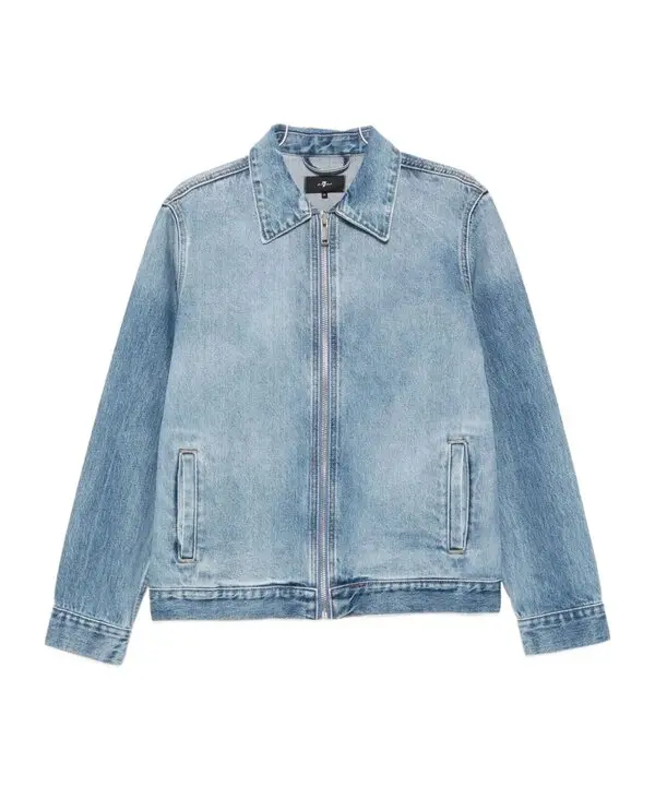 7 For All Mankind Zip-up Long-sleeved Denim Jacket