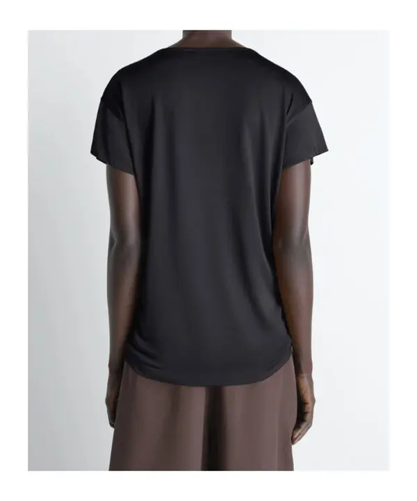 LEMAIRE Short Sleeve Foulard Top In Viscose Cotton Jersey - Urchin