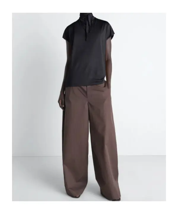 LEMAIRE Short Sleeve Foulard Top In Viscose Cotton Jersey - Urchin