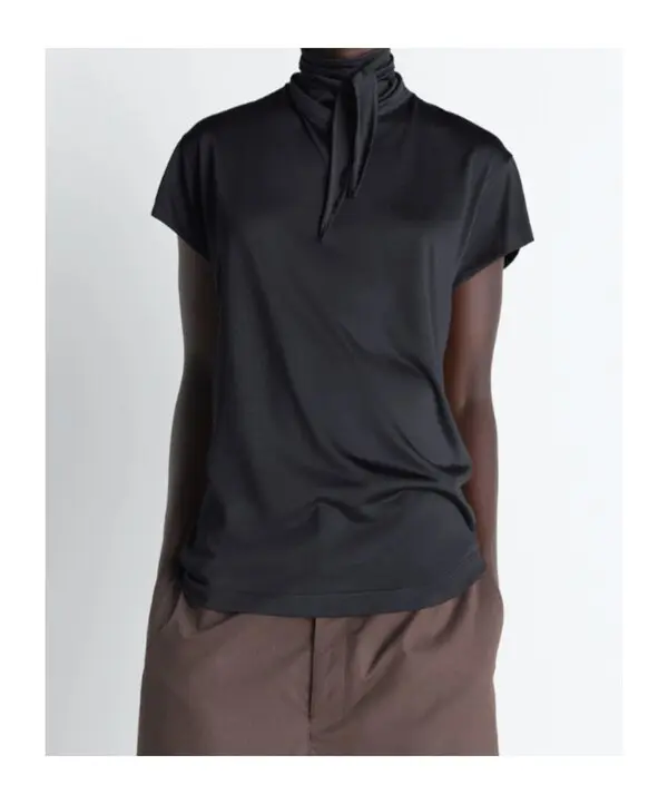 LEMAIRE Short Sleeve Foulard Top In Viscose Cotton Jersey