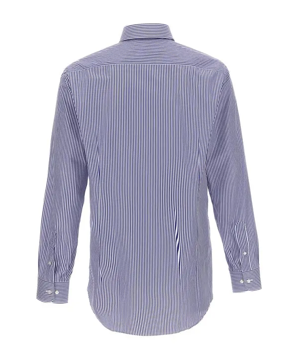 Etro Logo Embroidered Striped Shirt - Blue