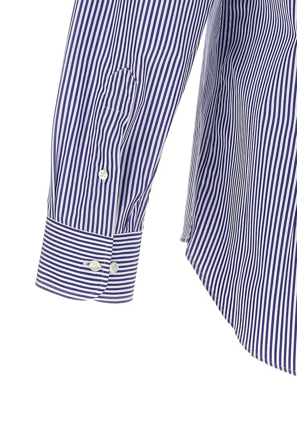 Etro Logo Embroidered Striped Shirt - Blue