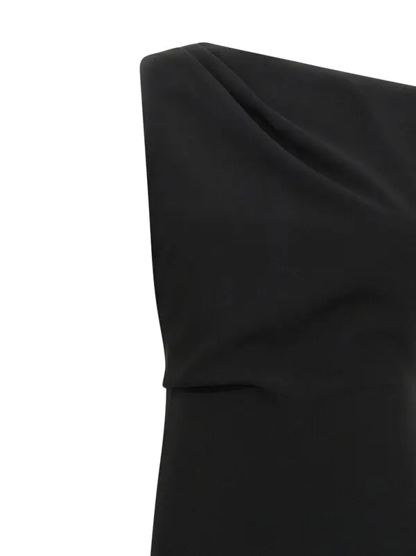Max Mara Sleeveless Asymmetrical Collar Open Back Maxi Dress - Black