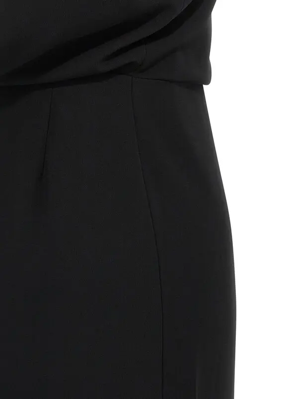 Max Mara Sleeveless Asymmetrical Collar Open Back Maxi Dress - Black