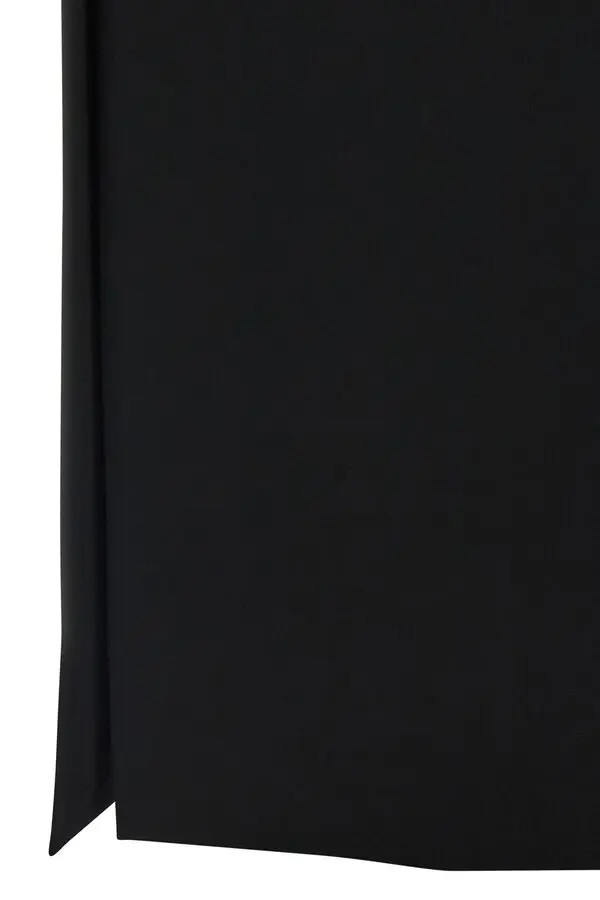 Max Mara Sleeveless Asymmetrical Collar Open Back Maxi Dress - Black