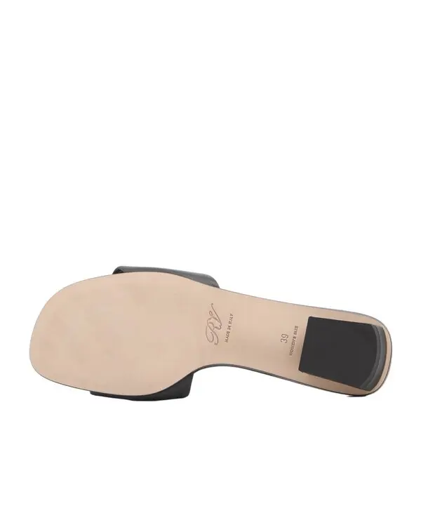 ROGER VIVIER Metal Buckle Slide Mules - Black