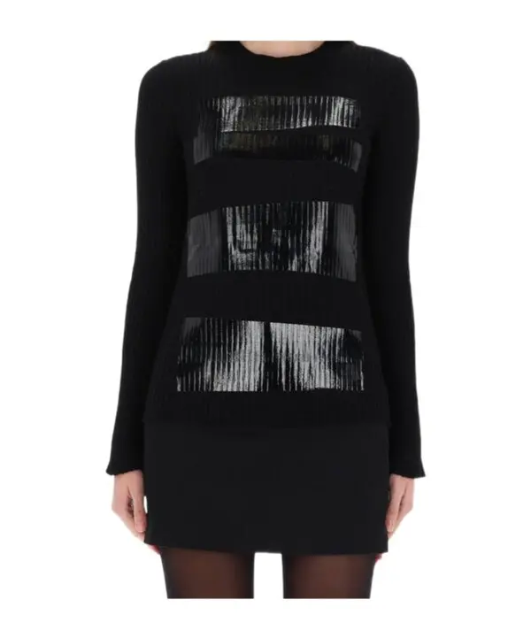 MAISON MARGIELA Ribbed Mini Dress With Striped Detailing