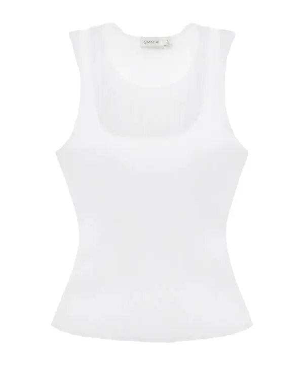 Simkhai Oakley Semi-sheer Tank Top - White