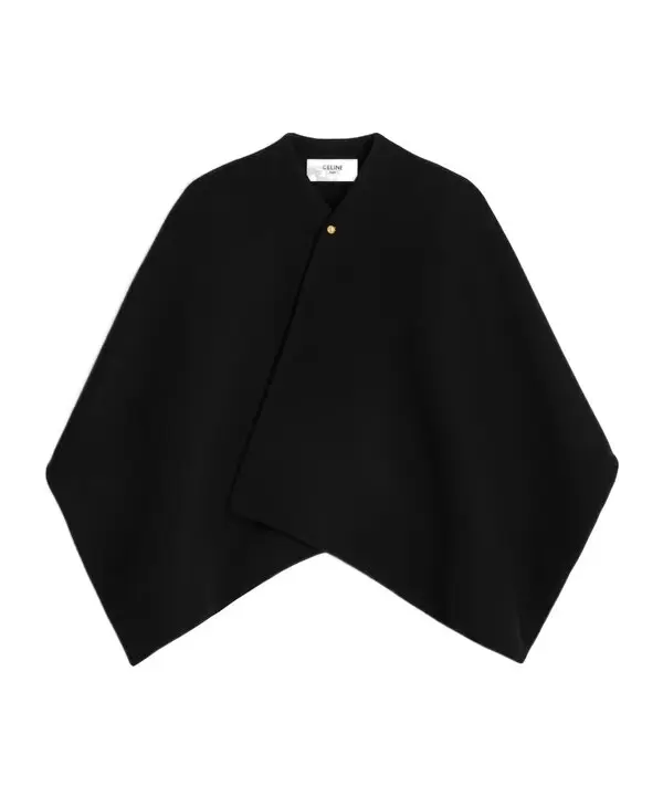Celine Wool Felt Cape - Black