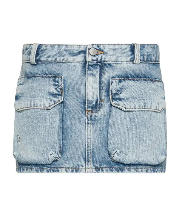 ICON DENIM LOS ANGELES Gio Cargo Denim Mini Skirt - Gray