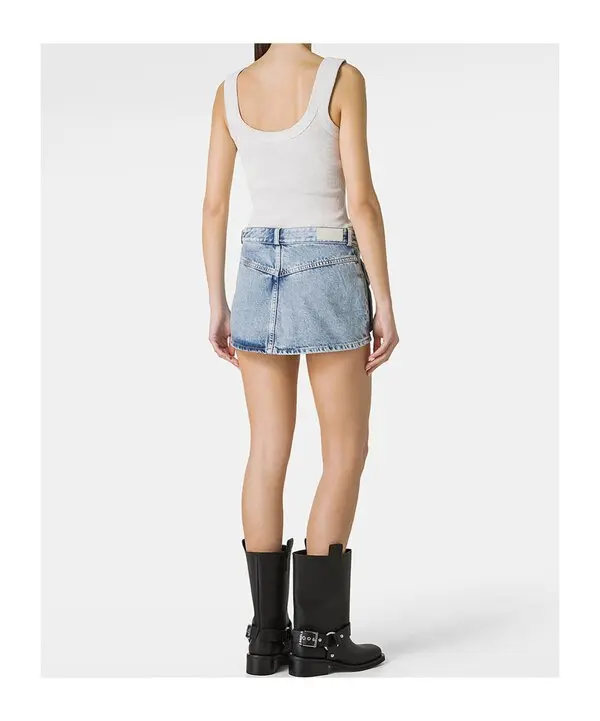 ICON DENIM LOS ANGELES Gio Cargo Denim Mini Skirt - Gray
