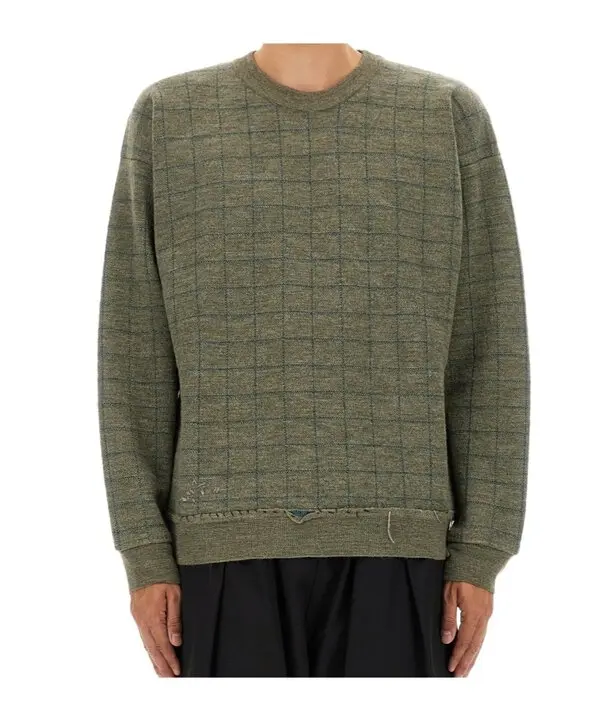 MAISON MARGIELA Worn Effect Distressed Sweatshirt - Green