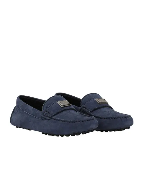 Dolce & Gabbana Logo Plaque Leather Loafers
