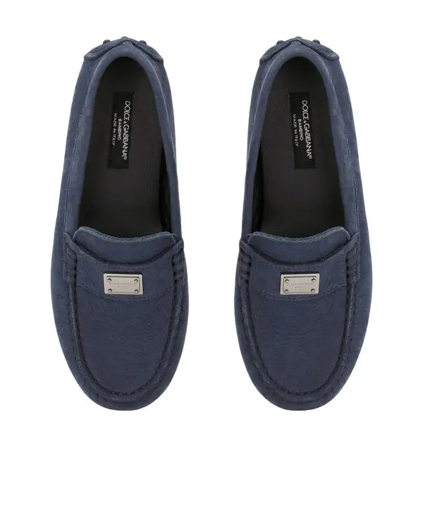 Dolce & Gabbana Logo Plaque Leather Loafers