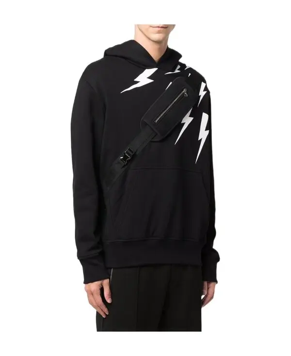 Neil Barrett Thunderbolt Pouch Pocket Hoodie
