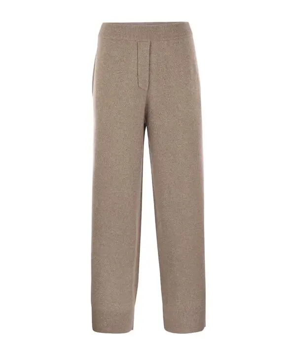 Brunello Cucinelli Rib-knit Track Pants - Gray
