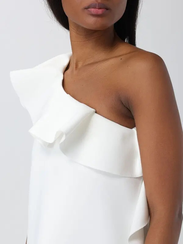MSGM One-shoulder Ruffled Mini Dress - White