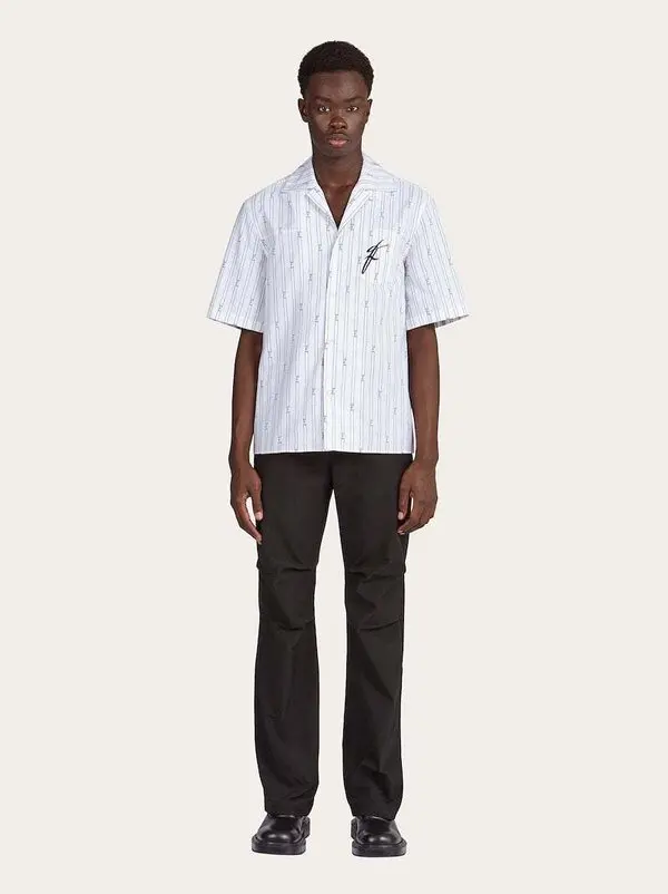 FERRAGAMO Bowling Collar Short Sleeved Shirt