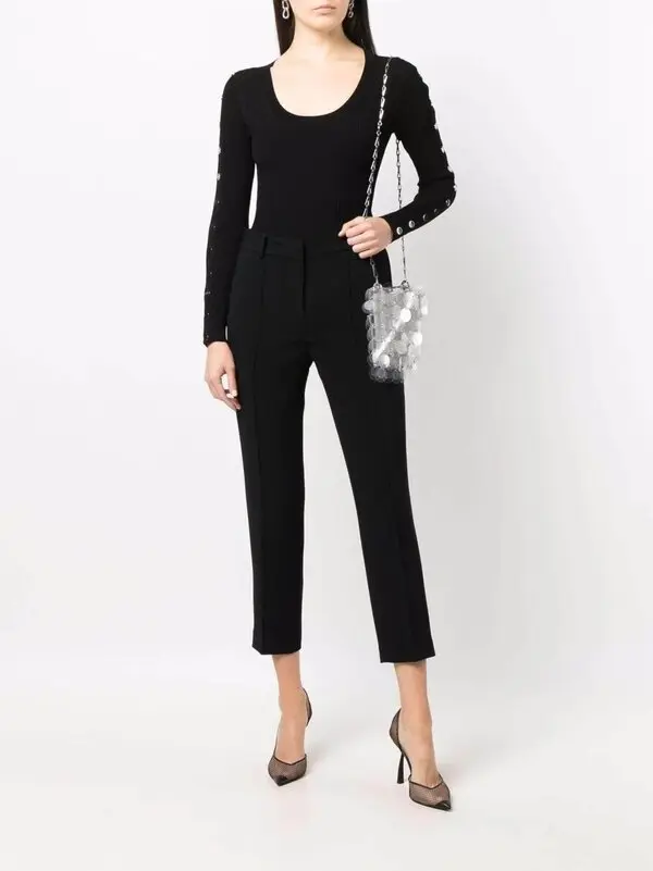 Michael Kors Pleated Cropped Trousers - Black