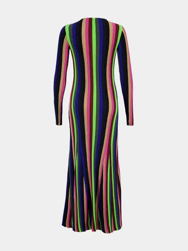 Gabriela Hearst Striped Ribbed Knit Maxi Dress