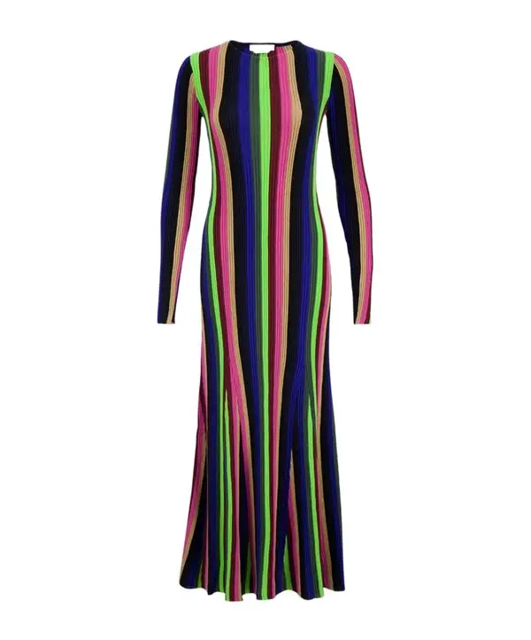 Gabriela Hearst Striped Ribbed Knit Maxi Dress - Multicolour
