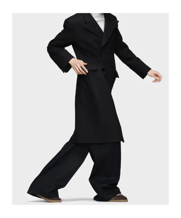 MAISON MARGIELA Double-breasted Long Coat - Black