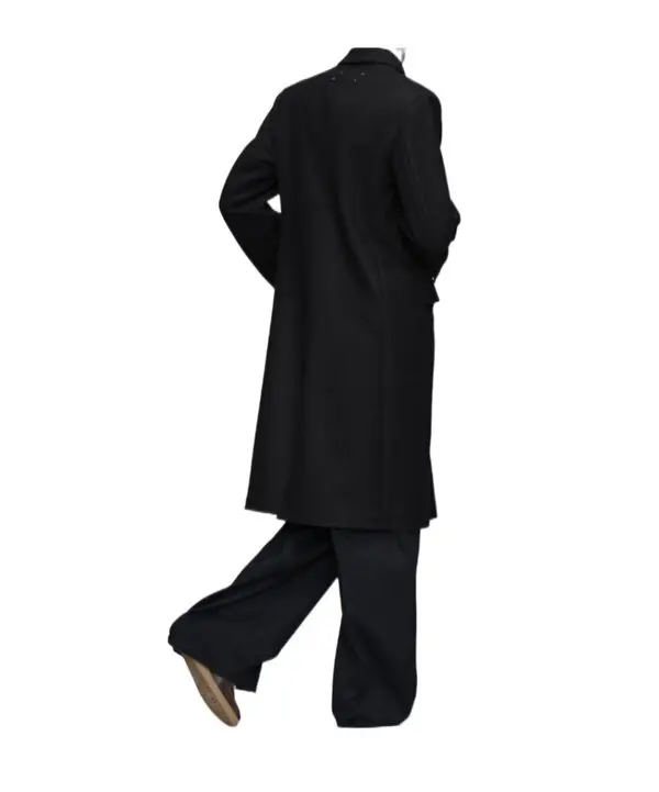 MAISON MARGIELA Double-breasted Long Coat - Black