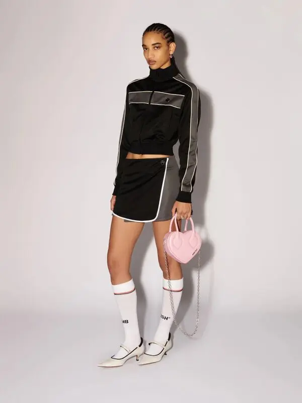 AMBUSH Cropped Track Jacket With Emblem Detail - Black
