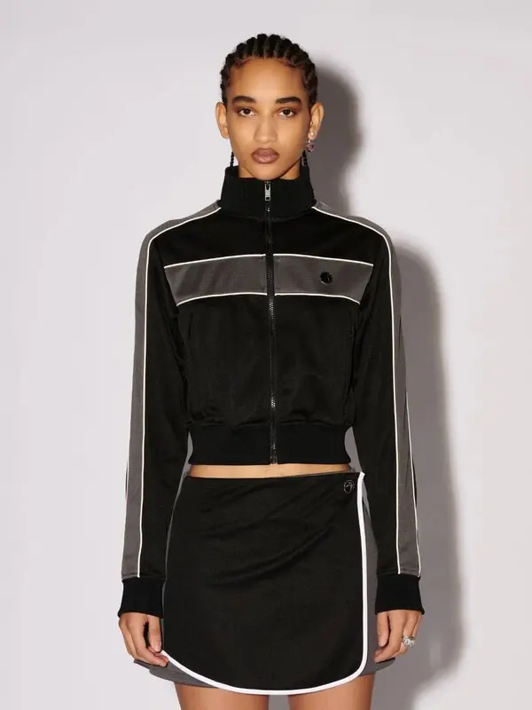 AMBUSH Cropped Track Jacket With Emblem Detail - Black