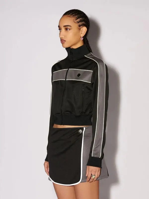 AMBUSH Cropped Track Jacket With Emblem Detail - Black