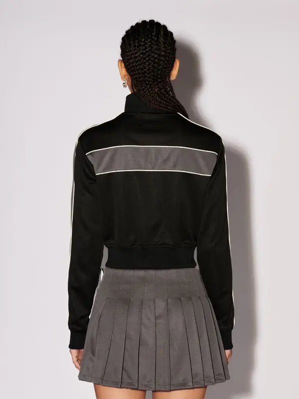 AMBUSH Cropped Track Jacket With Emblem Detail - Black