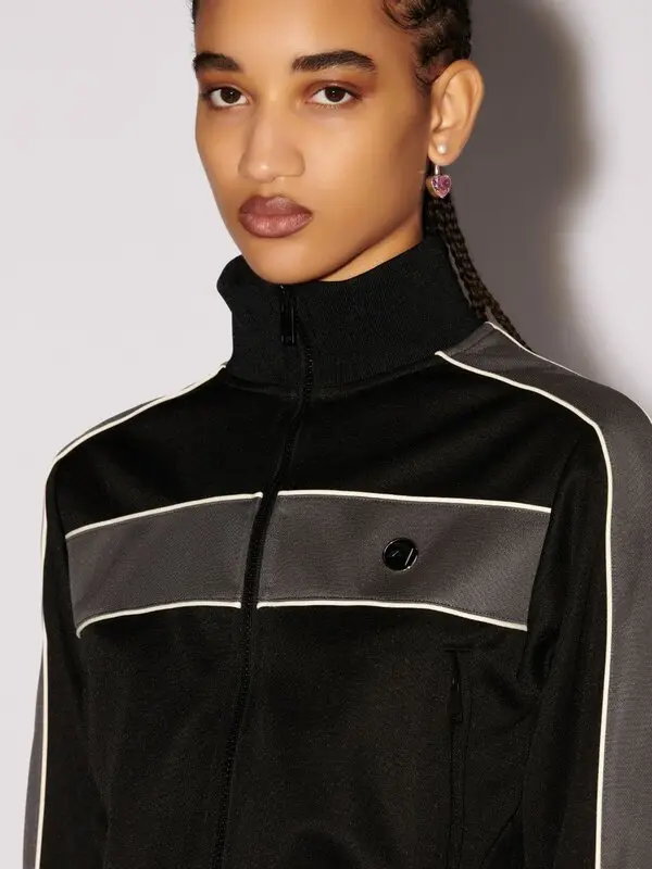 AMBUSH Cropped Track Jacket With Emblem Detail - Black