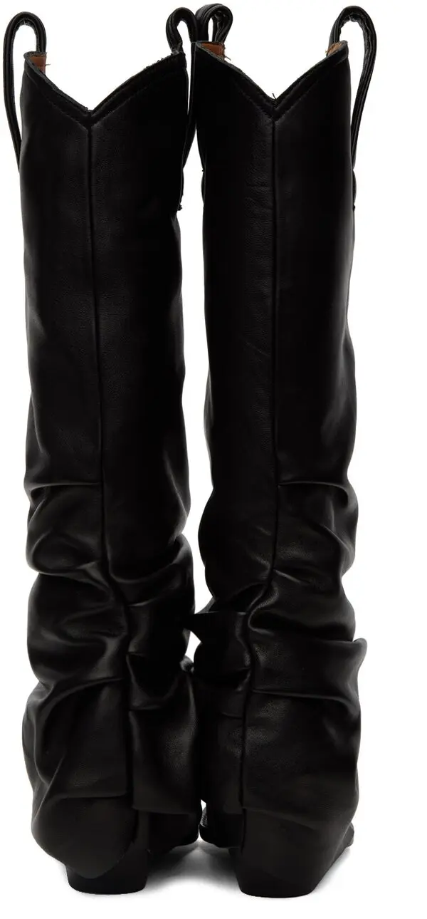 R13 Knee-high Western Boots With Embroidered Detail - Black