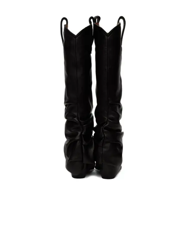R13 Knee-high Western Boots With Embroidered Detail - Black