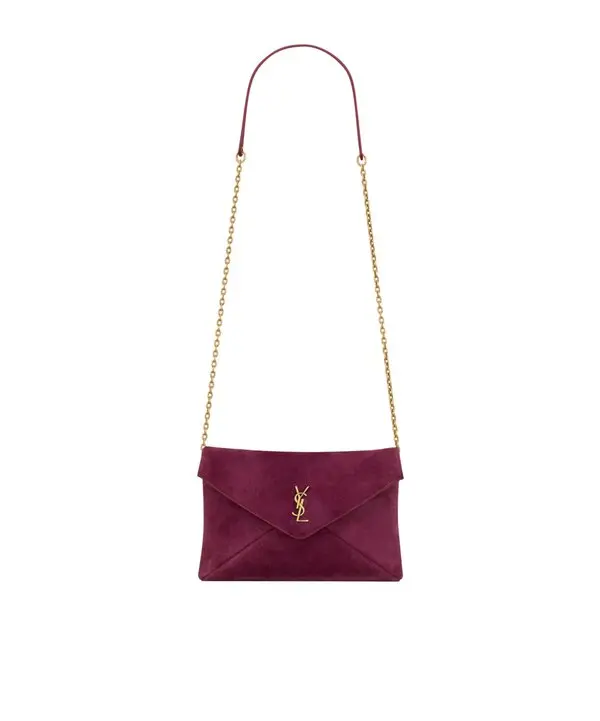 Saint Laurent Cassandre Small Chain Pouch - Deep Fuchsia