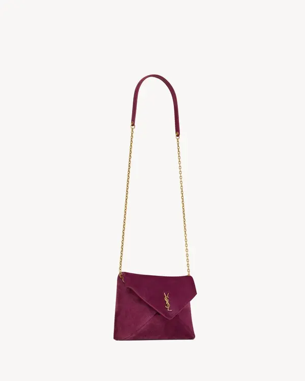 Saint Laurent Cassandre Small Chain Pouch - Deep Fuchsia