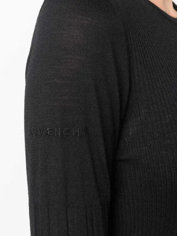 Givenchy Ribbed Wool Long Sleeve Dress