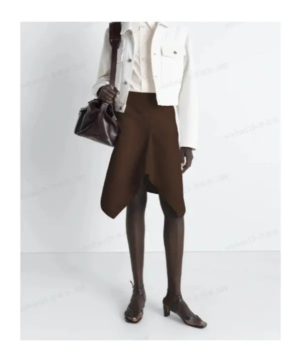 LEMAIRE Zip Detailed Asymmetric Skirt - Cocoa
